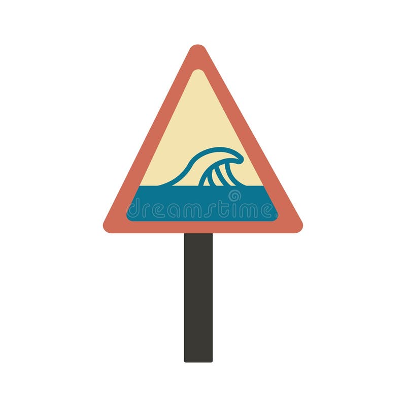 Waves Road Sign Tsunami Sign Stock Vector - Illustration of design ...