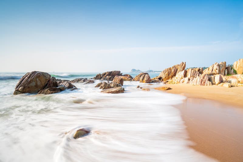 Waves on the Rocks in the Center of Vietnam Stock Image - Image of ...