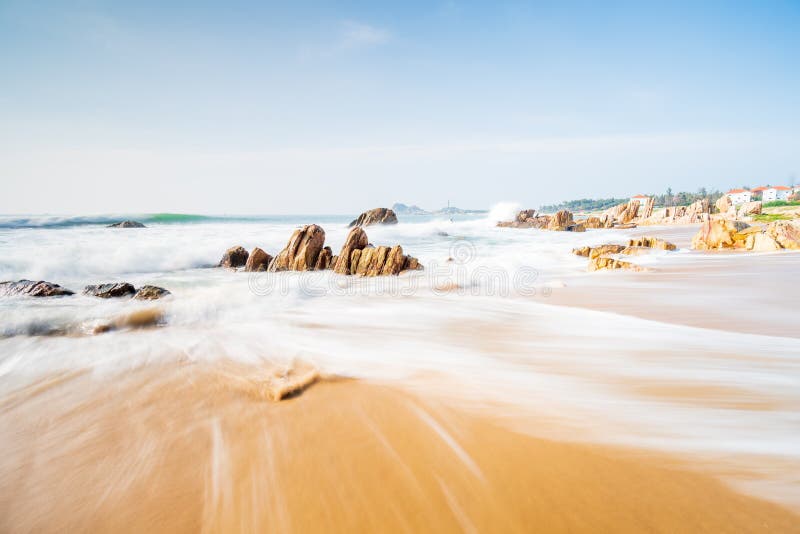 Waves on the Rocks in the Center of Vietnam Stock Image - Image of ...