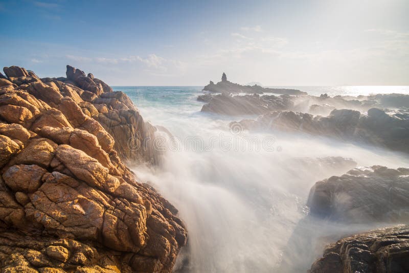 Waves on the Rocks in the Center of Vietnam Stock Image - Image of ...