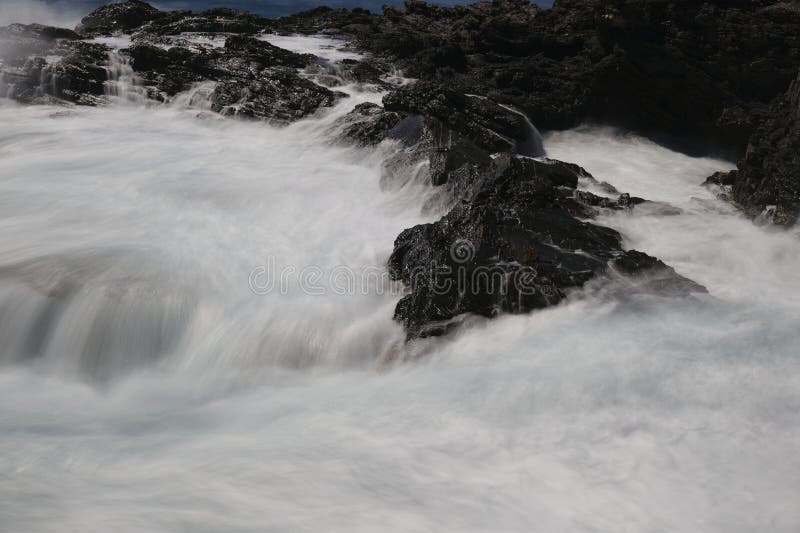 The waves on the rocks. stock image. Image of snow, coast - 278228407
