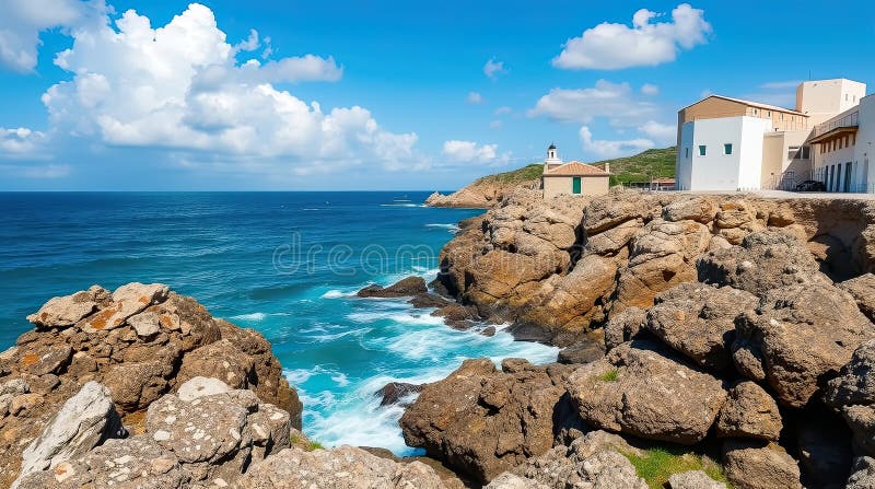 Waves and Rocks in Sea Shore. Beautiful Scenic Nature View Stock Image ...