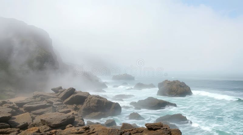 Waves and Rocks in Sea Shore. Beautiful Scenic Nature View Stock Image ...