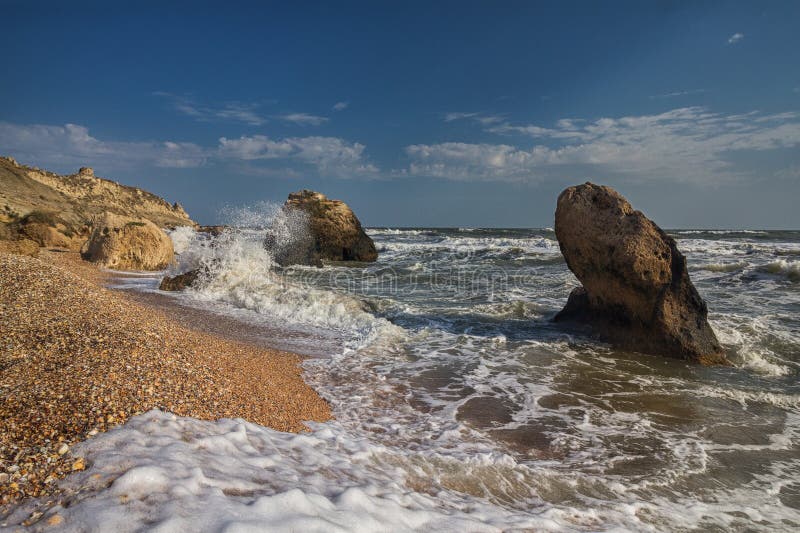 Waves of Rocks on the Sea Shore Stock Photo - Image of seascape, coast ...