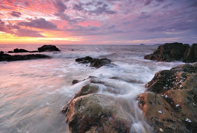 Smooth Dreamy Beach at Sunset Stock Photo - Image of maldives, holiday ...