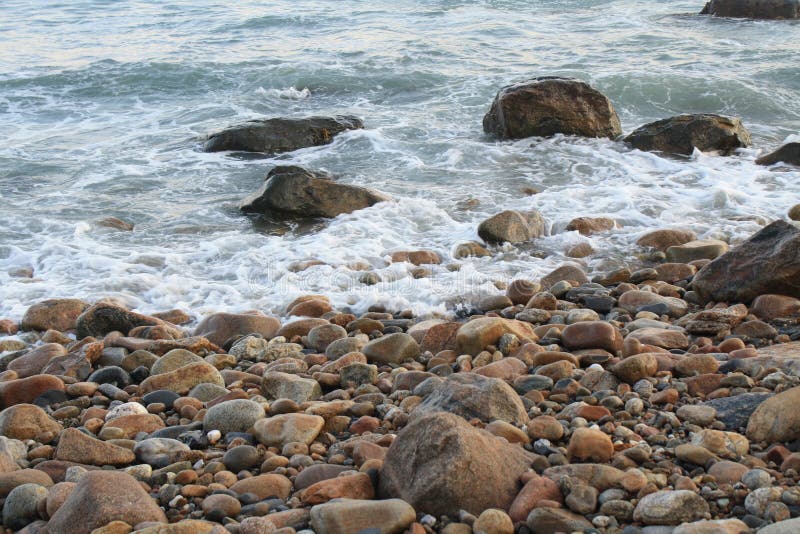 Waves on a Rocky Beach stock photo. Image of stones, vacation - 80503404