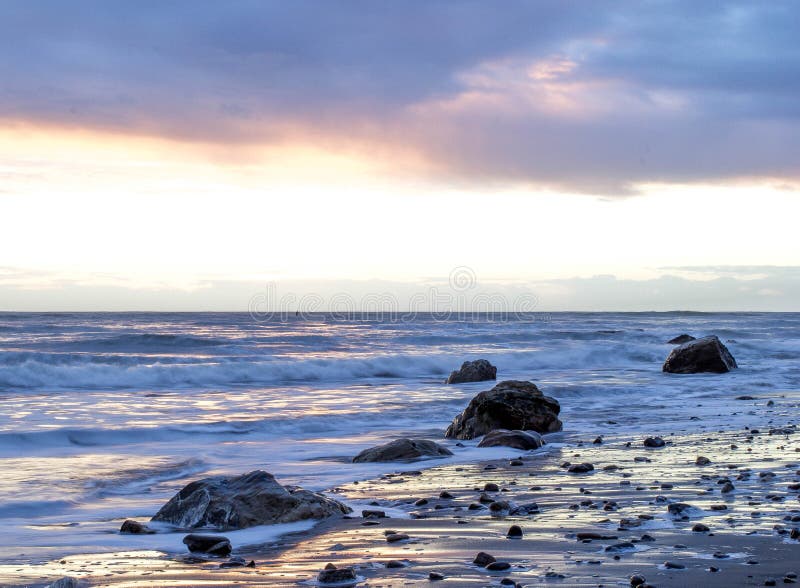 Waves On Rocky Beach Picture. Image: 82994810