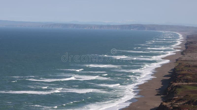 Waves Roll in To Long Beach and Sandy Cliffs in Point Reyes National ...