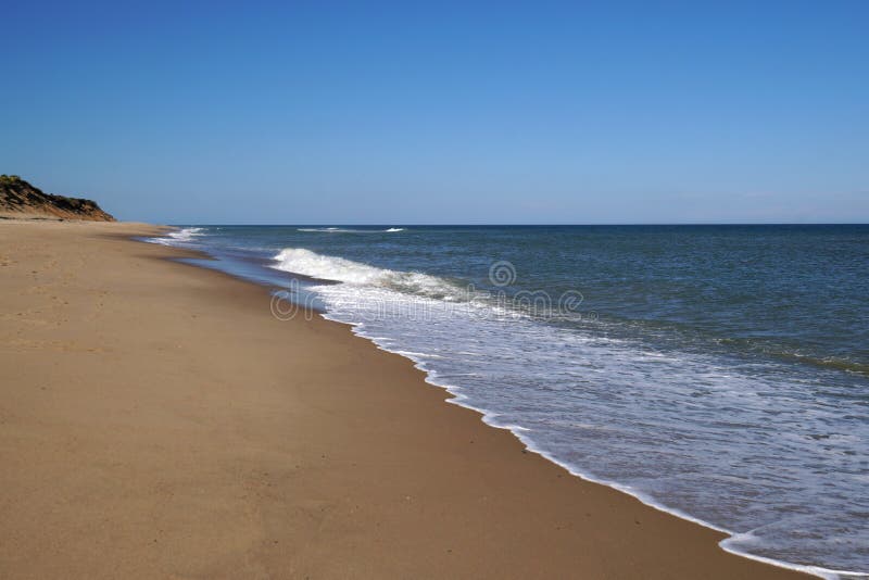 Waves Rolling in on Cape Cod Beach Stock Image - Image of seascape ...