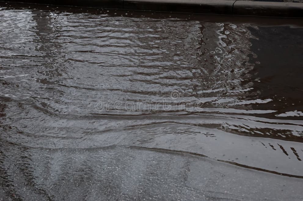 Waves Run in a Deep, Dark Puddle Stock Image - Image of material ...