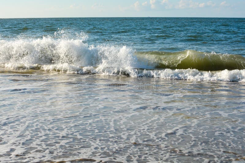 A waves on sand beach stock photo. Image of nature, sand - 206507340