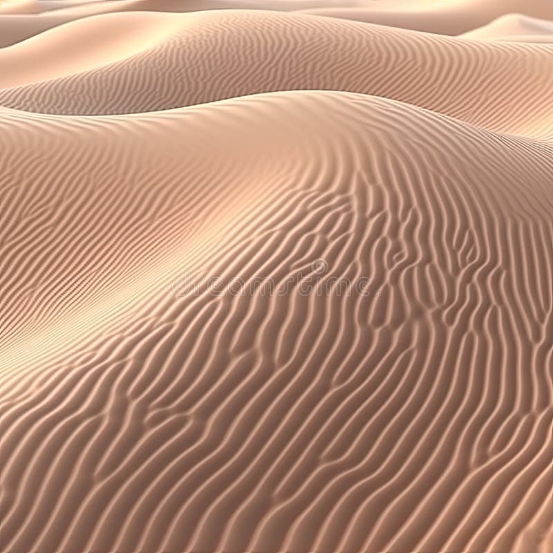 Waves of Sand Dunes,Artificial Rendered Desert Landscape,AI Generated ...