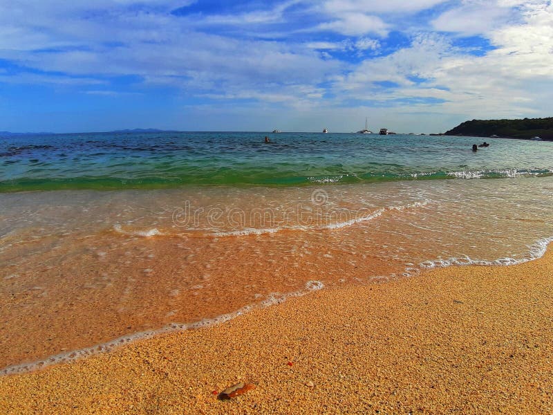 Waves and sands. stock image. Image of dusk, smallwaves - 250340369