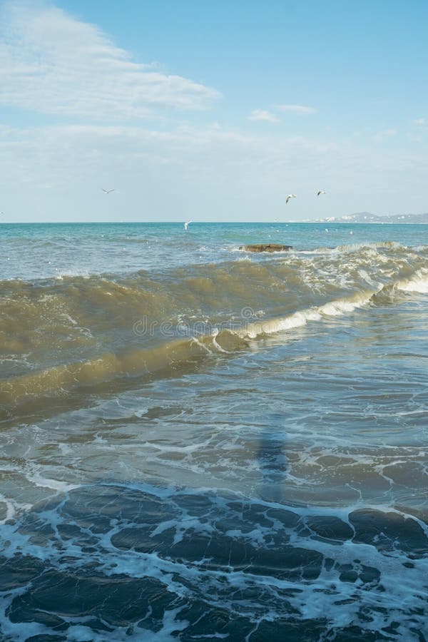 Waves on the Sea. Sea Foam. Sea Spray. Marine Background Stock Photo ...