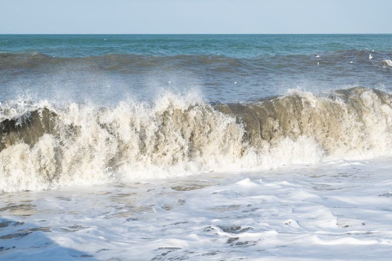 Waves on the Sea. Sea Foam. Sea Spray. Marine Background Stock Image ...
