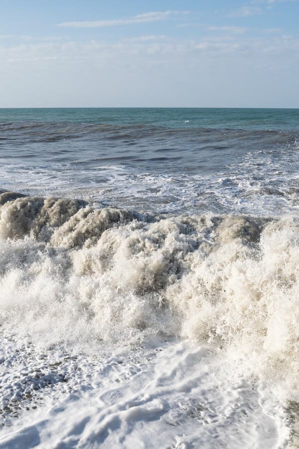 Waves on the Sea. Sea Foam. Sea Spray. Marine Background Stock Image ...