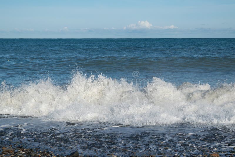 Sea Landscape. the Waves Crash on the Shore Stock Photo - Image of ...