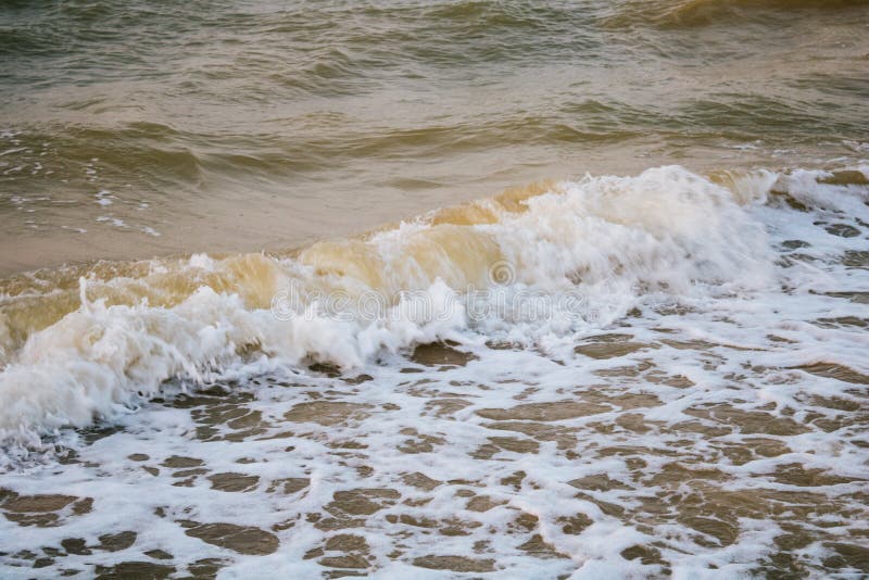 Waves on Sea Shore. stock photo. Image of lake, clouds - 204744766