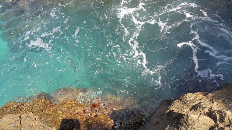 Waves of Sea Water from the Edge of Cliff Stock Image - Image of edge ...