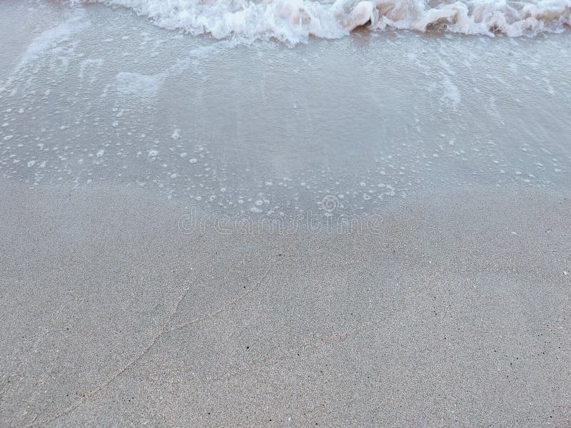 The Waves of the Sea Water Washed Up on the Sandy Beach. Stock Image ...