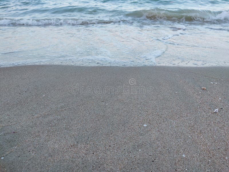 The Waves of the Sea Water Washed Up on the Sandy Beach. Stock Image ...