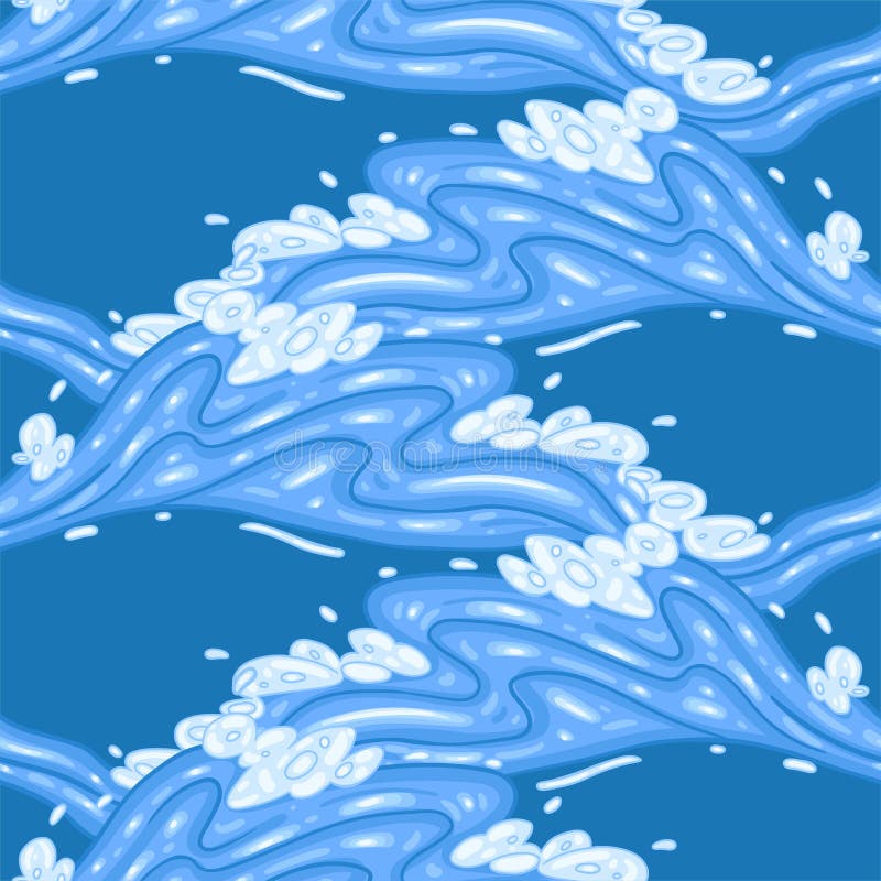 Waves Seamless Pattern in Cartoon Style. Vector Graphics Stock ...