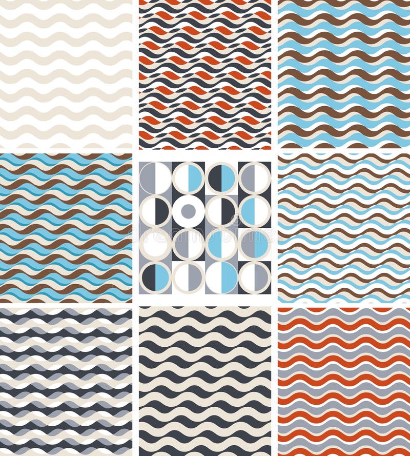 Waves Geometric Seamless Pattern. Simple Wavy Zigzag Stripes Stock Vector - Illustration of line ...