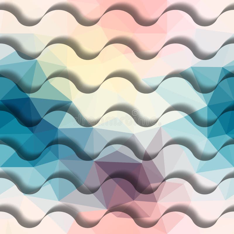 Waves with Shadows Pattern. Stock Illustration - Illustration of ...