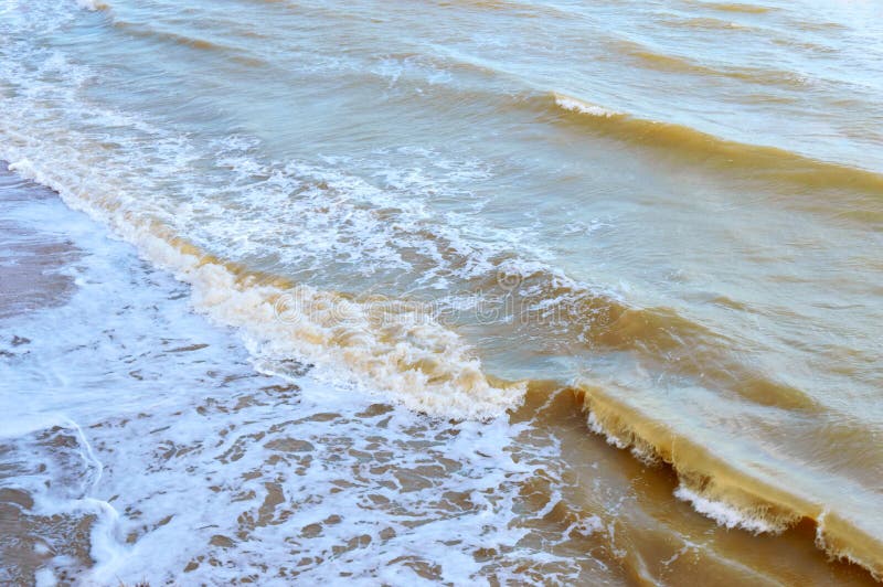 Waves on the Shore. Sea Wave Close Up on a Sandy Beach Stock Photo ...