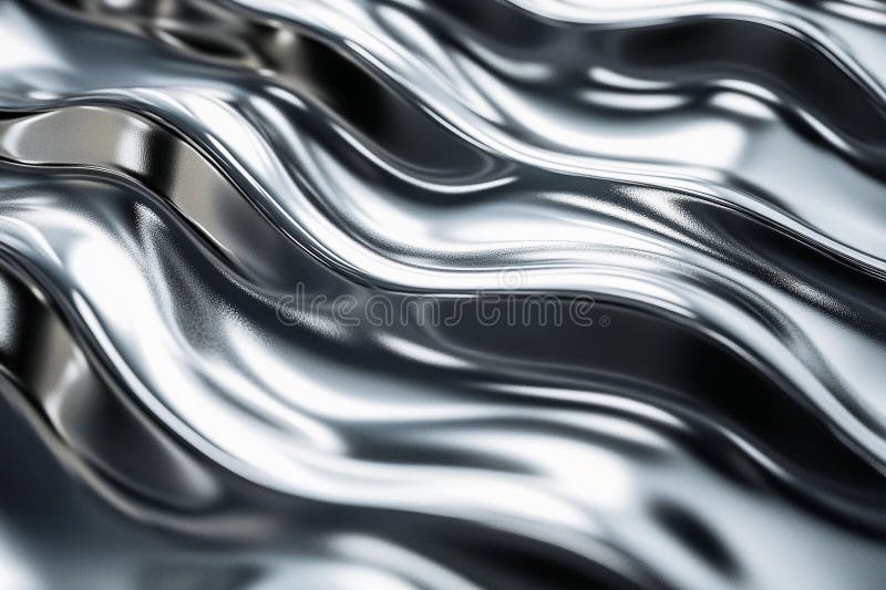 Waves of Silver Dance Gracefully Across a Textured Metallic Canvas ...
