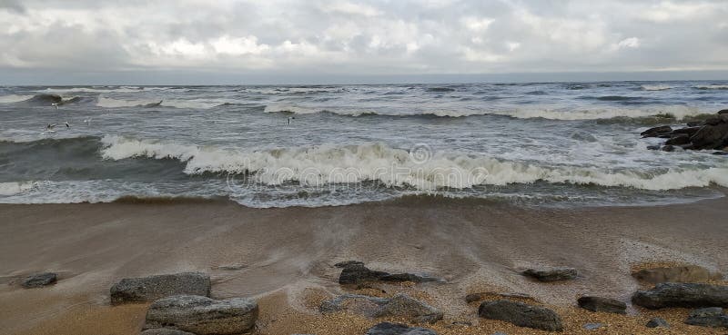Waves Sky Clouds Sea Caspian Stock Image - Image of caspian, clouds ...