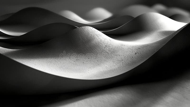 Elegant Curves of Textured Monochrome Waves Flowing in Soft Shadows and ...