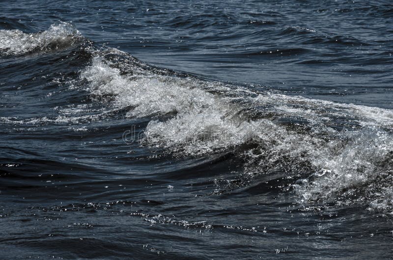 Waves and Splashes in the Water in Windy Weather Stock Photo - Image of ...