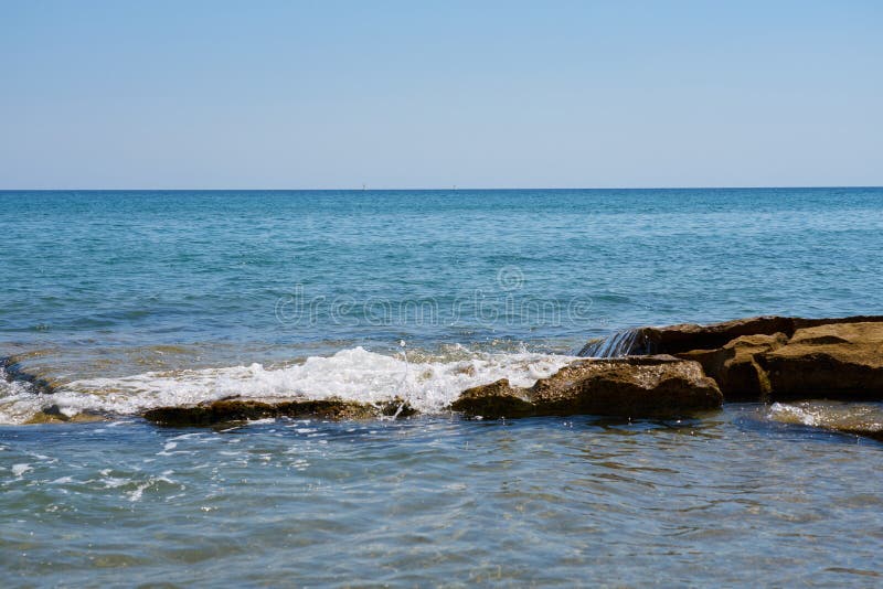 Waves on the Stone Coast of Crete Stock Photo - Image of coastline ...