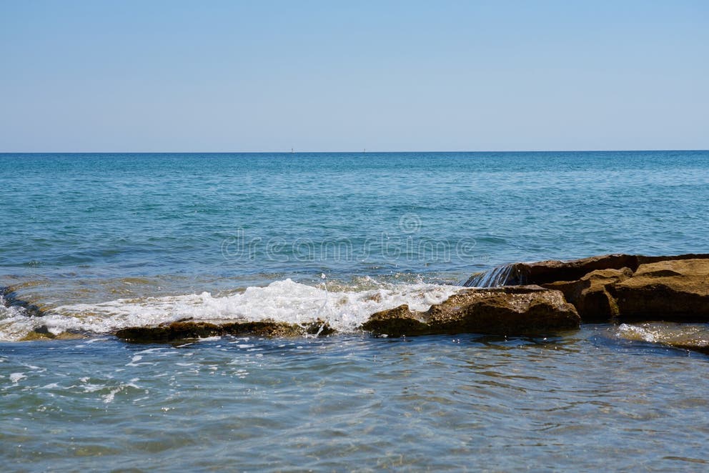 Waves on the Stone Coast of Crete Stock Photo - Image of coastline ...