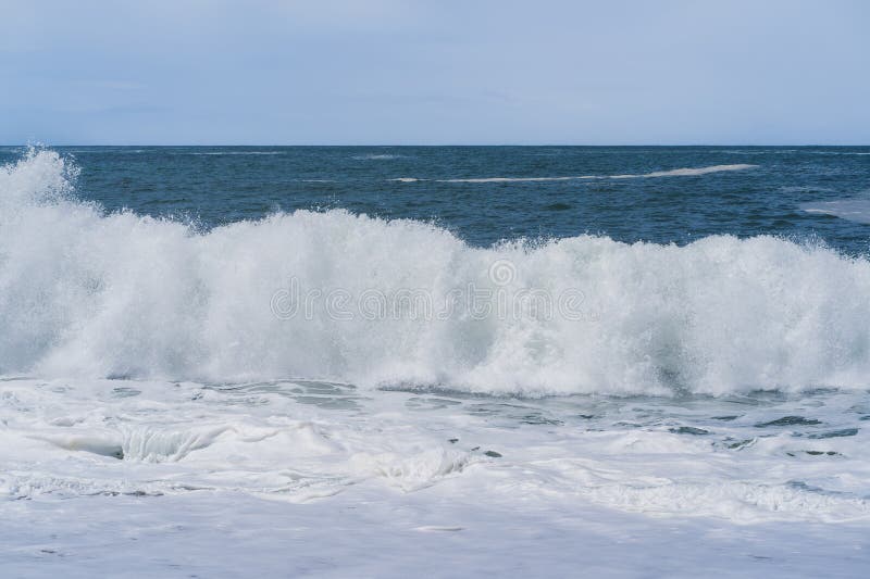 Waves in Summer on the Shores of the Atlantic Ocean at Nazare Beach ...