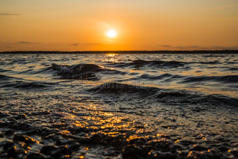 Waves at sunset. close up stock image. Image of tide - 195398009