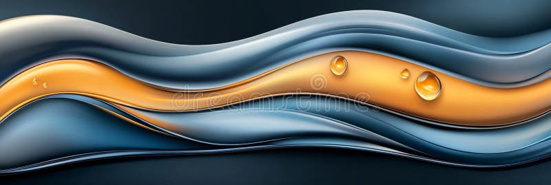 Waves of Teal and Gold Fluidity Create a Serene Background that Evokes ...
