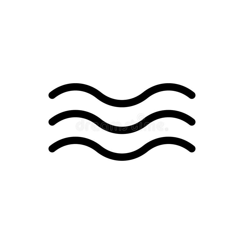 Waves Texture. Ocean Sign Wave Isolated on White Background Stock ...