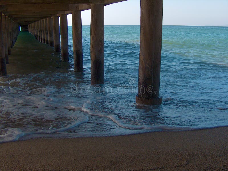 Waves under Pier stock photo. Image of waves, tropical - 44639454