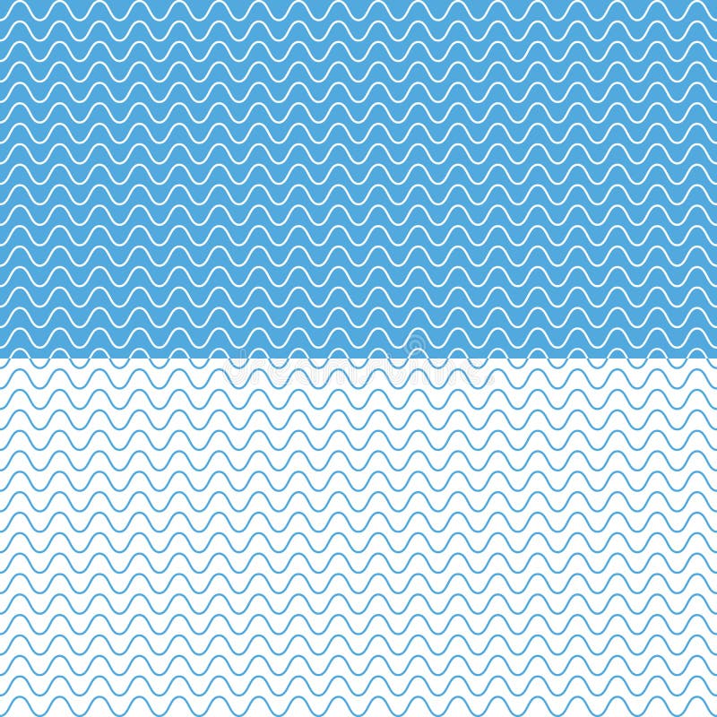 Waves Vector Background. Marine, Sea, Ocean Seamless in Horizontal ...