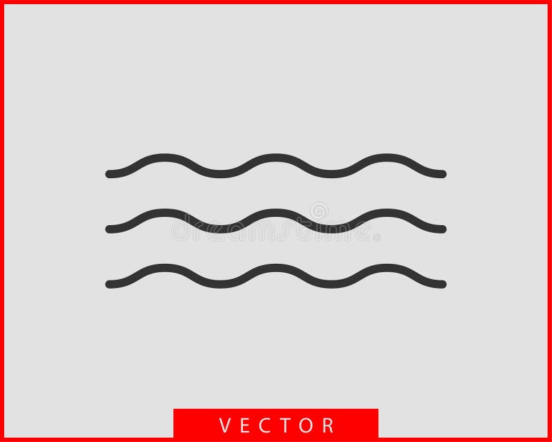 Waves Vector Design. Water Wave Icon Stock Vector - Illustration of ...