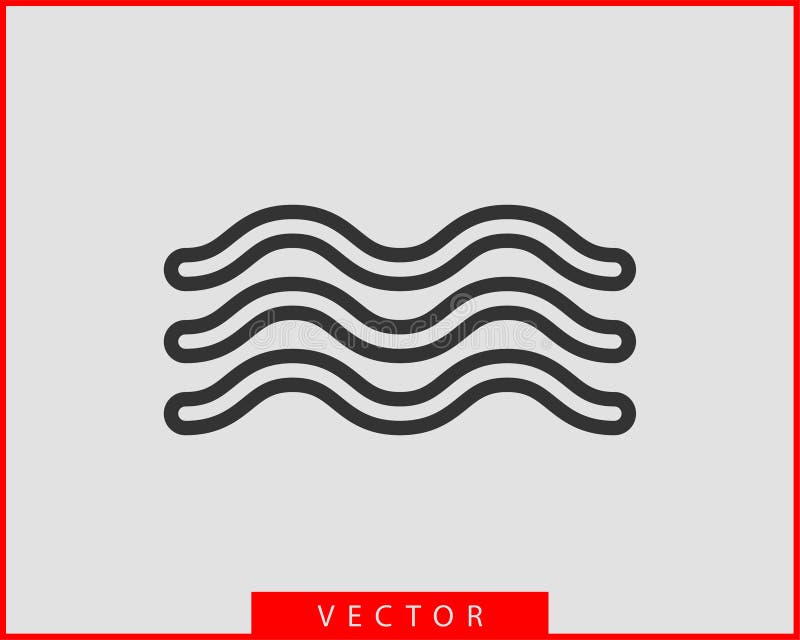 Waves Vector Design. Water Wave Icon. Wavy Lines Isolated Stock Vector ...