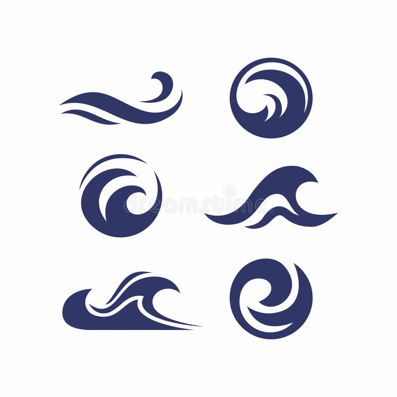 Waves Vector Set of Elements for Design. Wave Logo Set Stock Vector ...