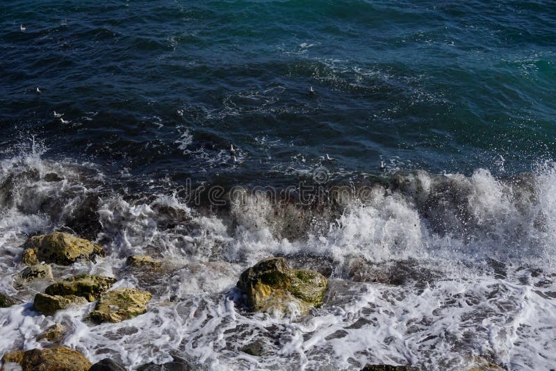 Waves Versus Rocks, Black Sea Stock Photo - Image of landscape, danger ...