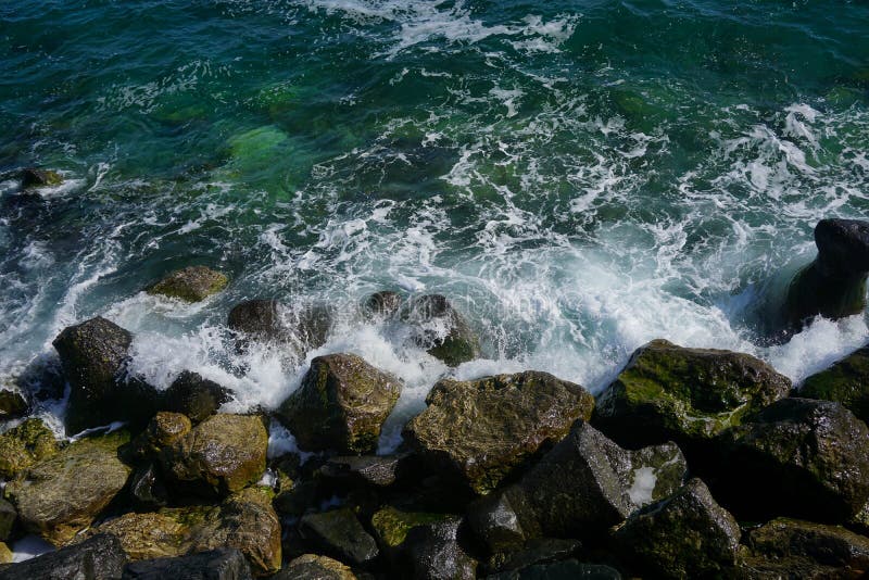 Waves Versus Rocks, Black Sea Stock Image - Image of power, beauty ...