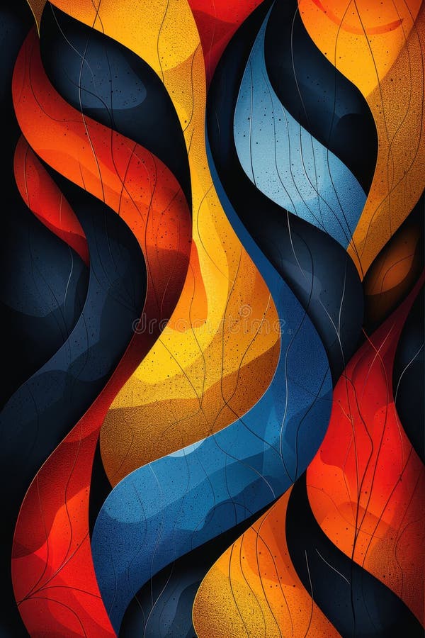 Vintage Geometric Patterns in Warm Hues Create a Striking Abstract ...