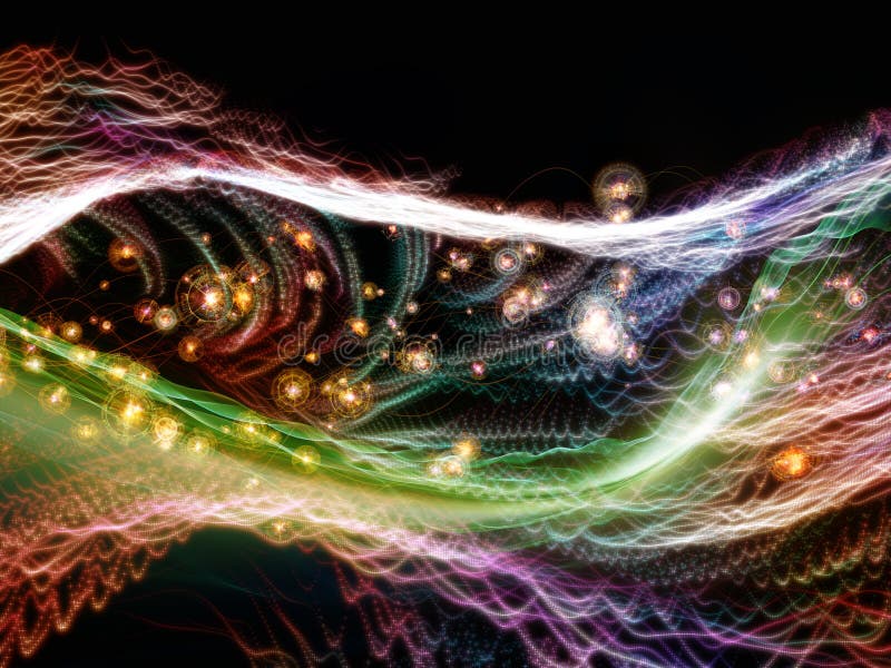 Waves of Virtual World stock illustration. Illustration of black ...