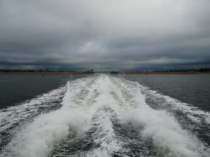 Waves Wake from boat stock photo. Image of water, boat - 145337876