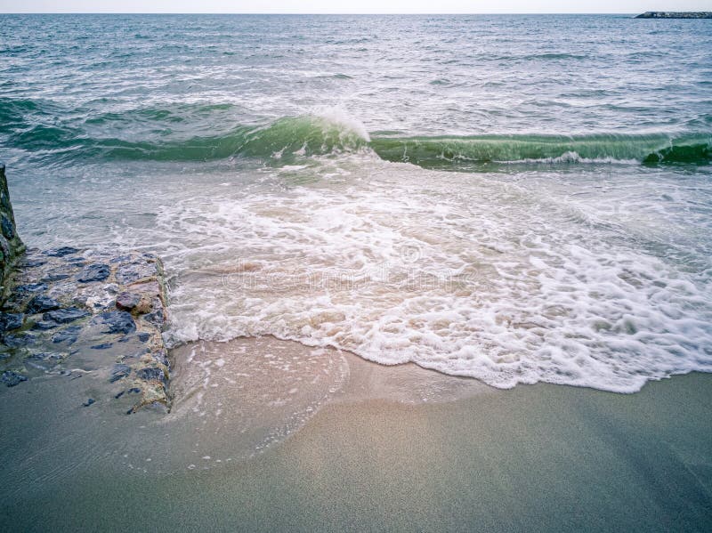 The Waves Washed into the Beaches Stock Image - Image of beautiful ...